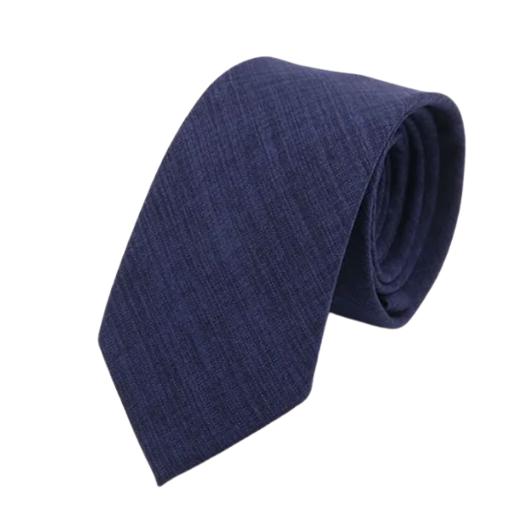 Ink Blue Classic Cotton Skinny Tie – AJ